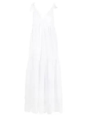P.a.r.o.s.h Lace-embellished Maxi Dress - White