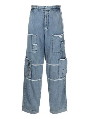 DIESEL® Wide Leg Cargo Jeans - Blue