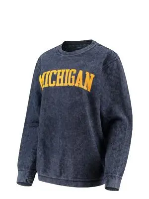 PRESSBOX Michigan Wolverines Basic Arch Pullover Sweatshirt - Navy