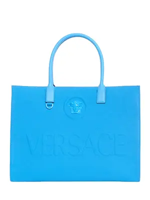 Versace Versace La Medusa Canvas Tote Blue-versace Gold