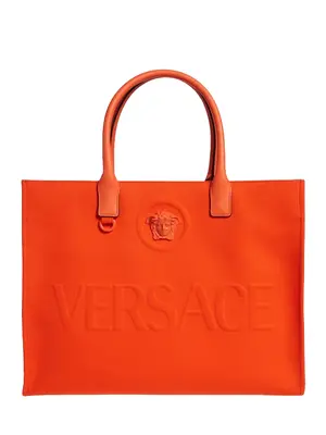 Versace Versace La Medusa Canvas Tote Orange/ Versace Gold