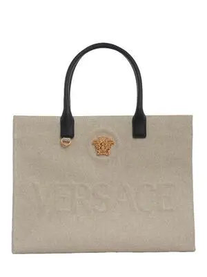 Versace La Medusa Canvas Tote - Rope Black-versace Gold