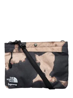 Supreme X The North Face Bleached Denim Print Shoulder Bag - Brown