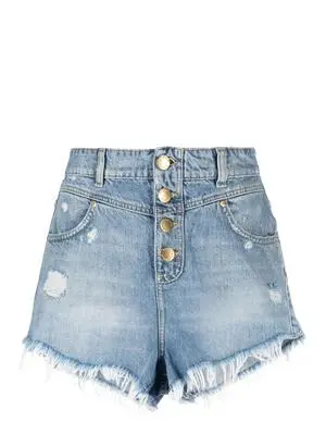 Pinko Distressed Frayed Shorts - Blue