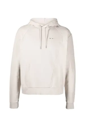 HELIOT EMIL Panelled Organic Cotton Hoodie - Neutrals