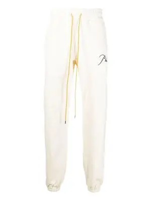 Rhude Logo-embroidered Track Pants - Neutrals