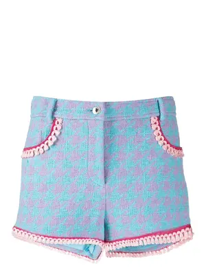 Moschino Houndstooth-print Short Shorts - Blue