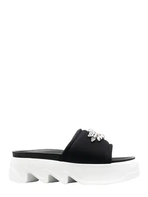 LE SILLA Poolside Chunky Sole Sandals - Black