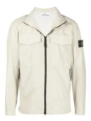 Stone Island Compass-patch Zip-up Jacket - Neutrals