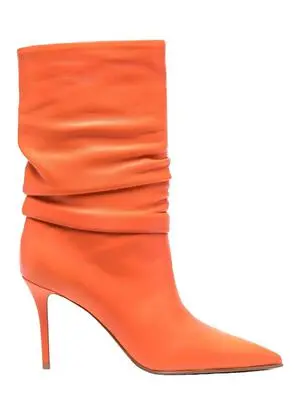 LE SILLA Eva 95mm Ruched Ankle Boots - Orange