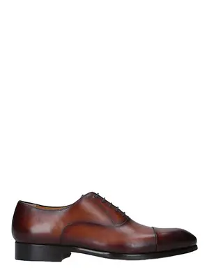 Magnanni Lace-Up Leather Oxford Shoes Tan