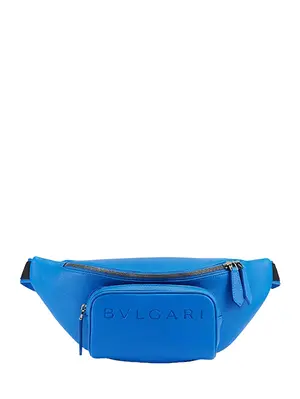 BVLGARI Bvlgari Logo-Embossed Leather Belt Bag Blue