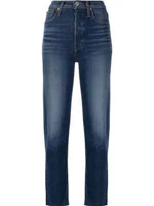 RE/DONE Stove Pipe High-rise Jeans - Blue