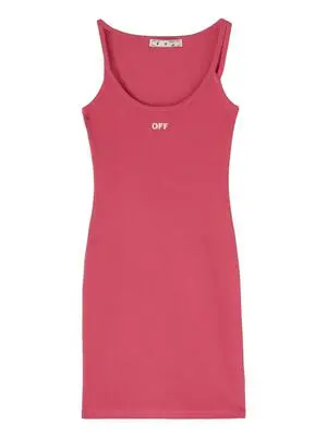 Off-White Fitted Tank Dress - Pink