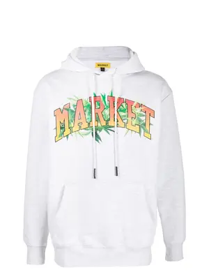 MARKET Logo-print Hoodie - Grey