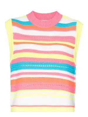 Mira Mikati Striped Knitted Vest - Pink