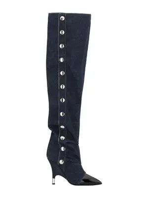 GIUSEPPE ZANOTTI 110mm Harper Denim Knee-length Boots - Black