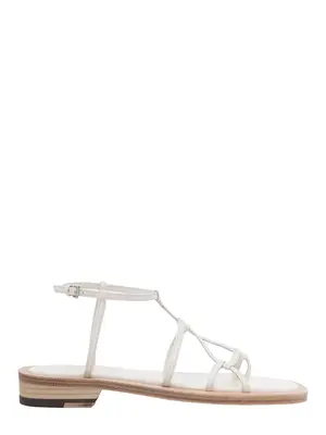 LOW CLASSIC Open-toe Leather Sandals - White