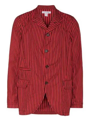 Comme Des Garçons Striped Single-breasted Blazer - Red