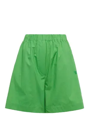 Nanushka Megan Cotton Poplin Shorts - Green