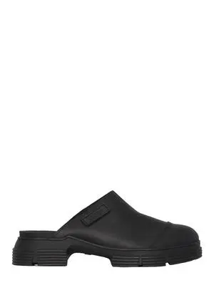GANNI City Mules With Chunky Sole - Black