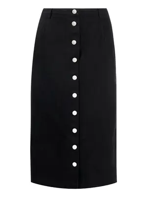 Raf Simons Button-down Midi Skirt - Black