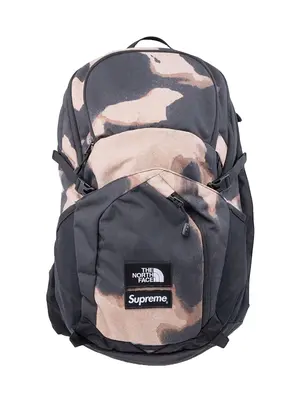 Supreme X The North Face Bleached Denim-print Backpack - Black