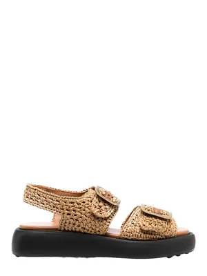 TOD'S Woven Raffia 45mm Sandals - Brown