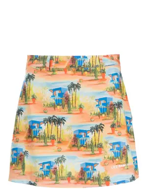 LES BENJAMINS Les Benjamins Graphic-Print Mini Skirt