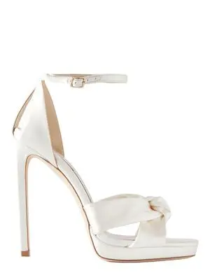 JIMMY CHOO Rosie 120 Satin Sandals - White