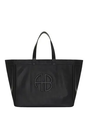 ANINE BING Large Rio Tote - Black Recycled Leather