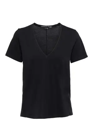 Veronica Beard Cindy V-neck T-shirt - Black