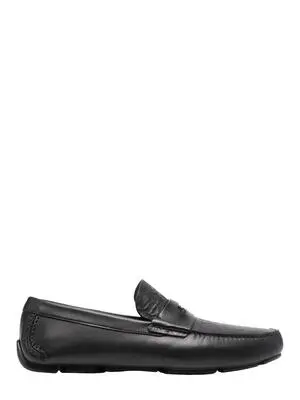 FERRAGAMO Slip-on Leather Loafers - Black