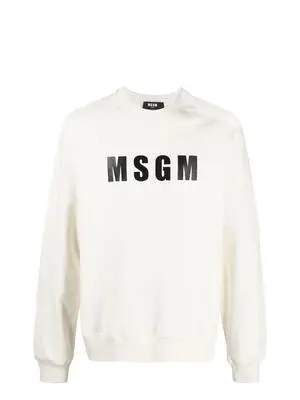 MSGM Logo-print Sweatshirt - Neutrals