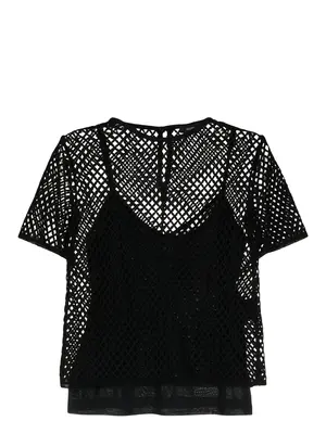 Goen.j Open-knit T-shirt - Black