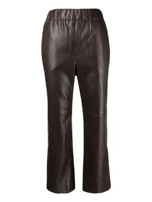 Goen.j High-waisted Cropped Trousers - Brown