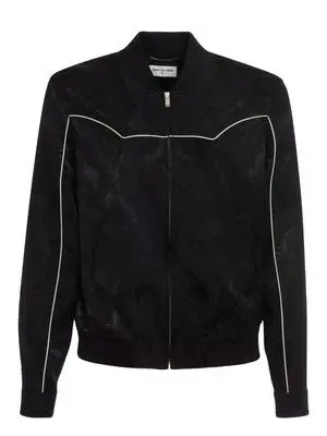 Saint Laurent Paisley-print Bomber Jacket - Black