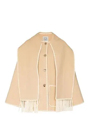 TOTEME Embroidered Scarf Button-front Jacket - Neutrals