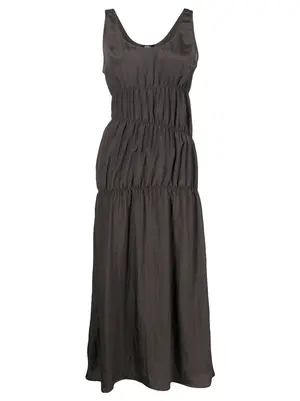 Goen.j Ruched Midi Dress - Grey