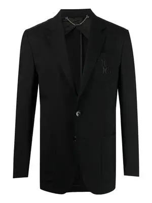 BILLIONAIRE Logo-embroidered Tailored Blazer - Black