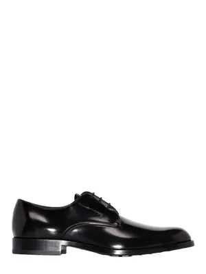 TOD'S Polished Leather Derby Shoes - Black