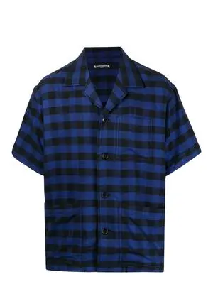 MASTERMIND WORLD Plaid-check Embroidered Shirt - Blue