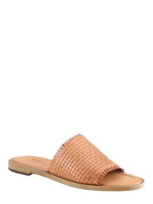 SPRING STEP SHOES Spring Step Ginosa Leather Slide Sandal Camel