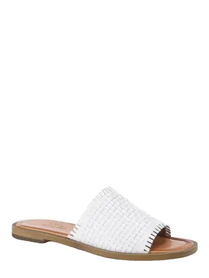 SPRING STEP SHOES Spring Step Ginosa Leather Slide Sandal White