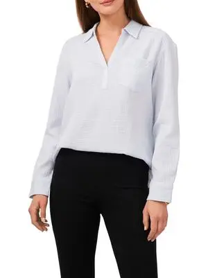 Chaus V-neck Collared Blouse - Frozen