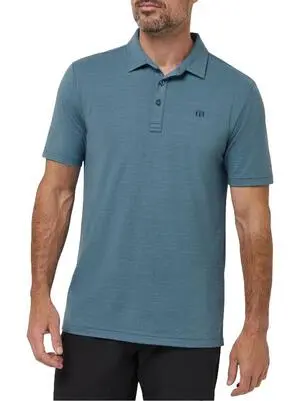 Travis Mathew The Heater Solid Short Sleeve Performance Polo Copen Blue