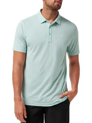Travis Mathew The Heater Solid Short Sleeve Performance Polo Eggshell Blue