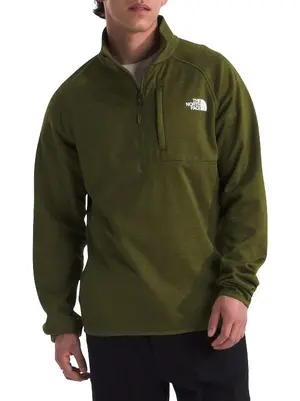 The North Face Canyonlands Quarter Zip Pullover - Forest Olive Heather