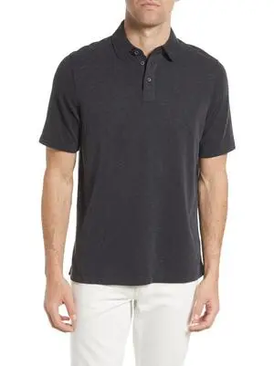 Johnston & Murphy Slub Modal Blend Polo - Black