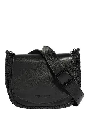 AIMEE All For Love Leather Crossbody Bag - Black With Shiny Black